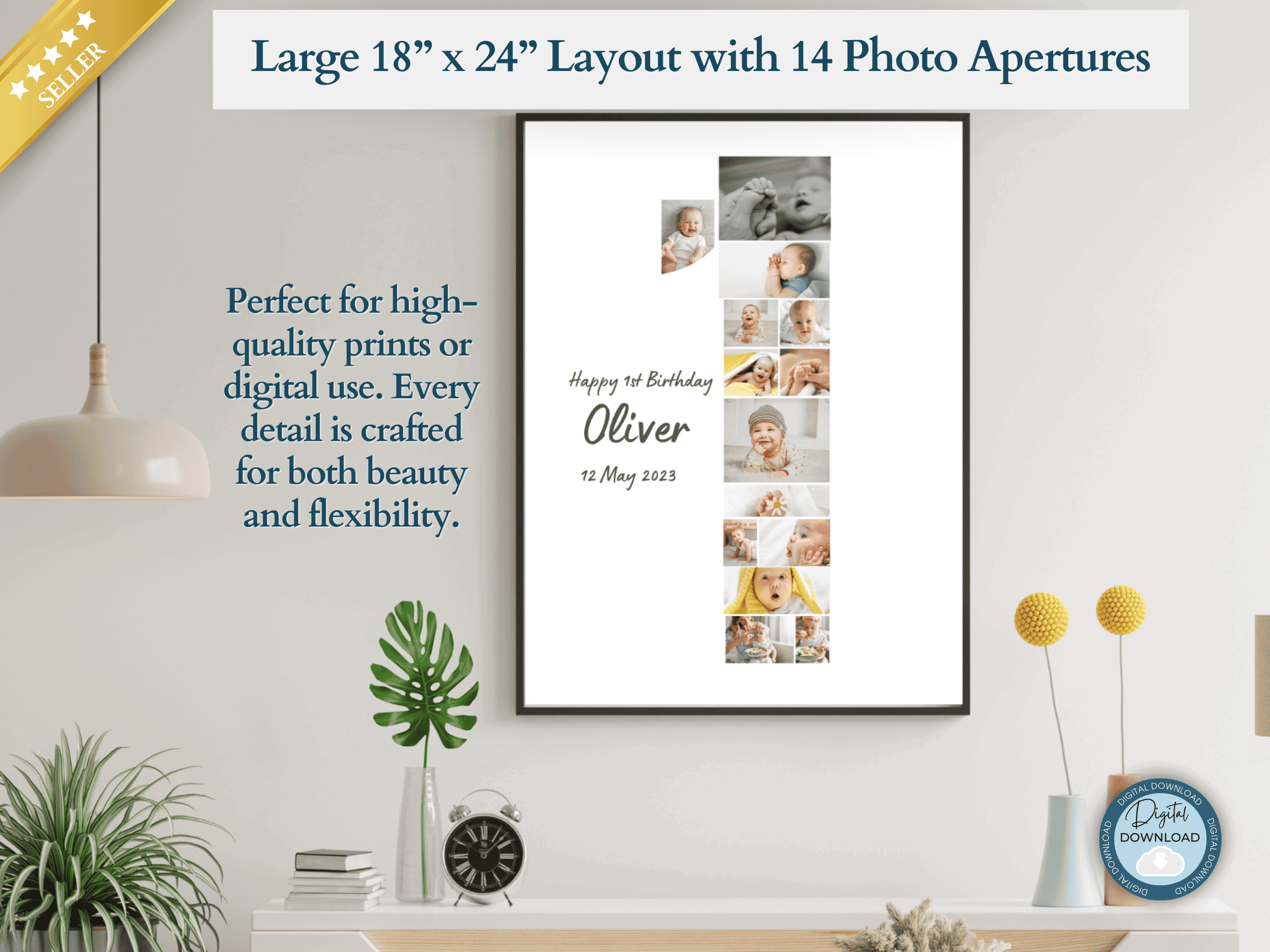 Number 1 Photo Collage – Editable in Canva & Photoshop – Photography ...